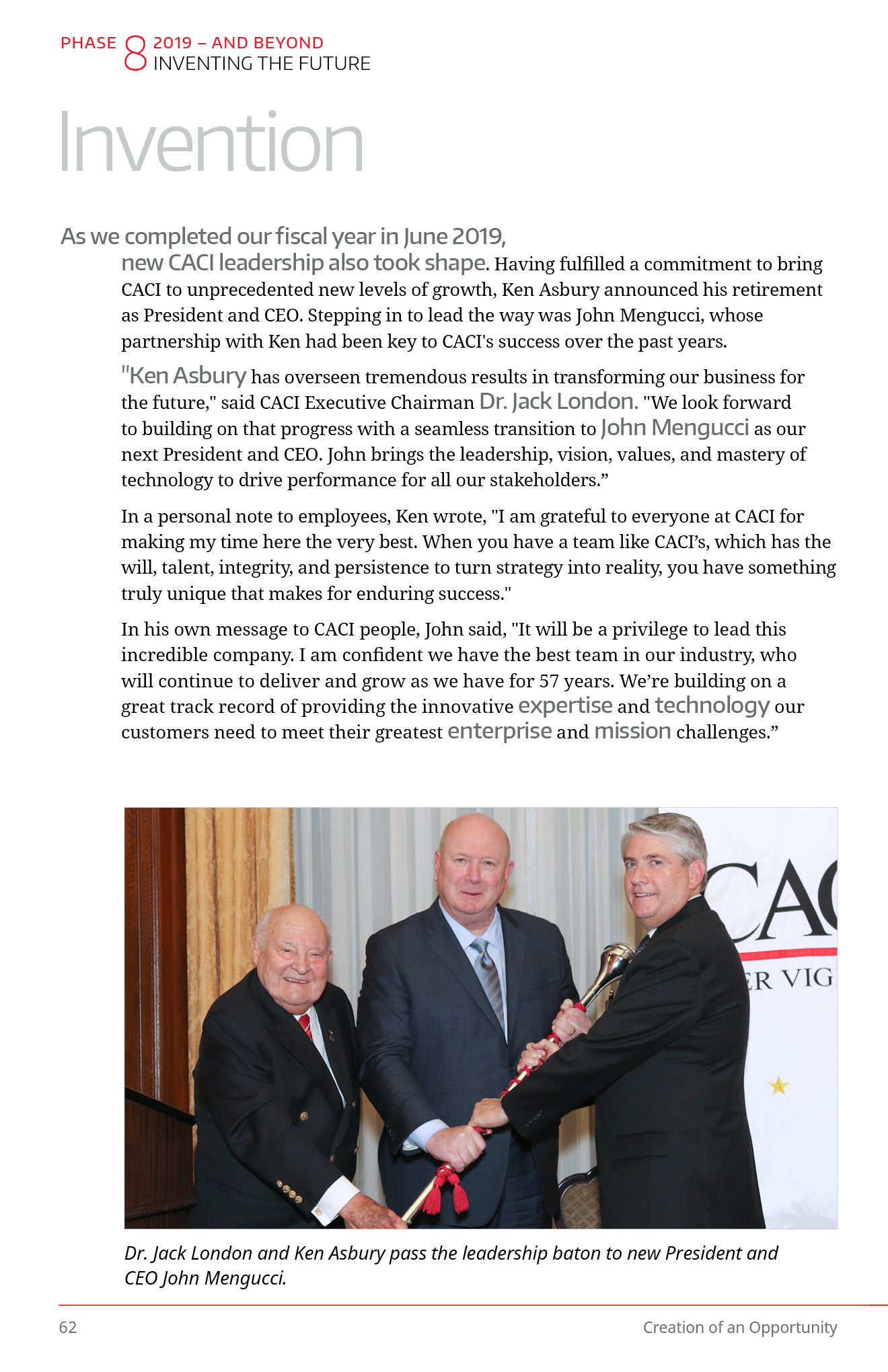 Creation of an Opportunity: The History of CACI